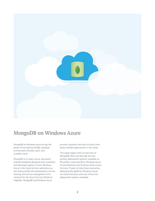 MongoDB on Windows Azure | PDF