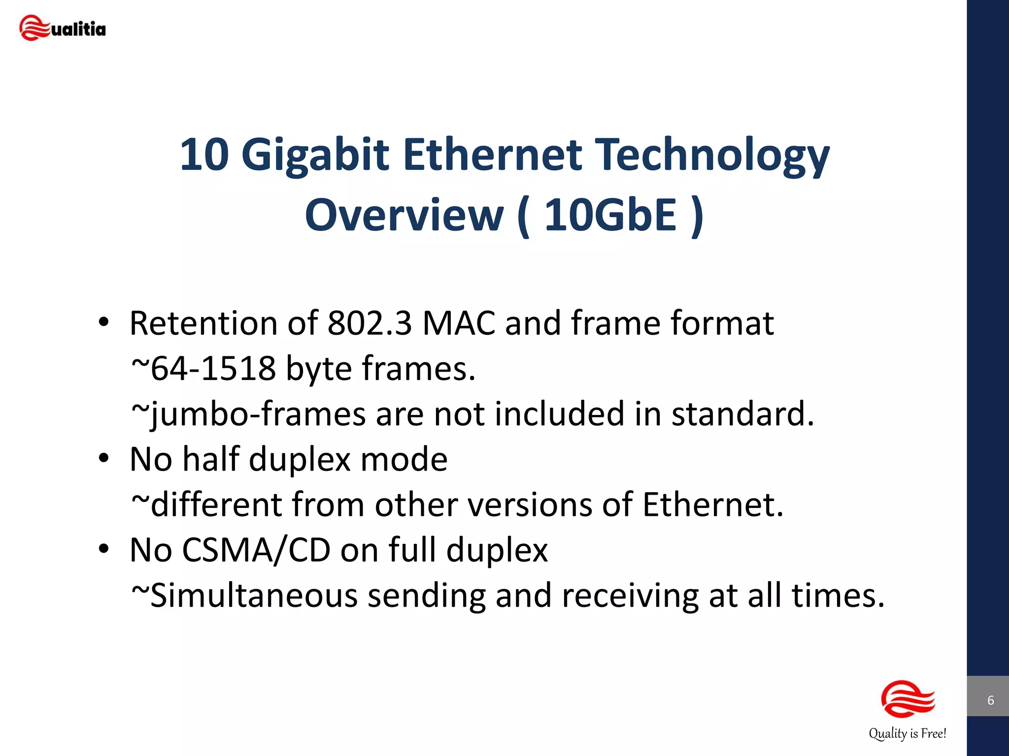 10 Gigabit Ethernet Technology - old | PPT