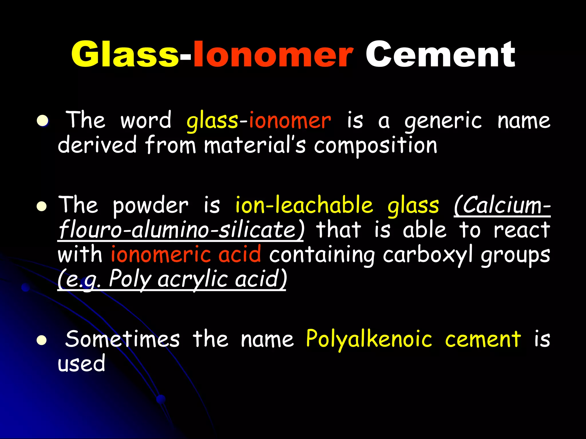 glass ionomer Metal-Modified GIC Resin-Modified GIC dental material | PPS