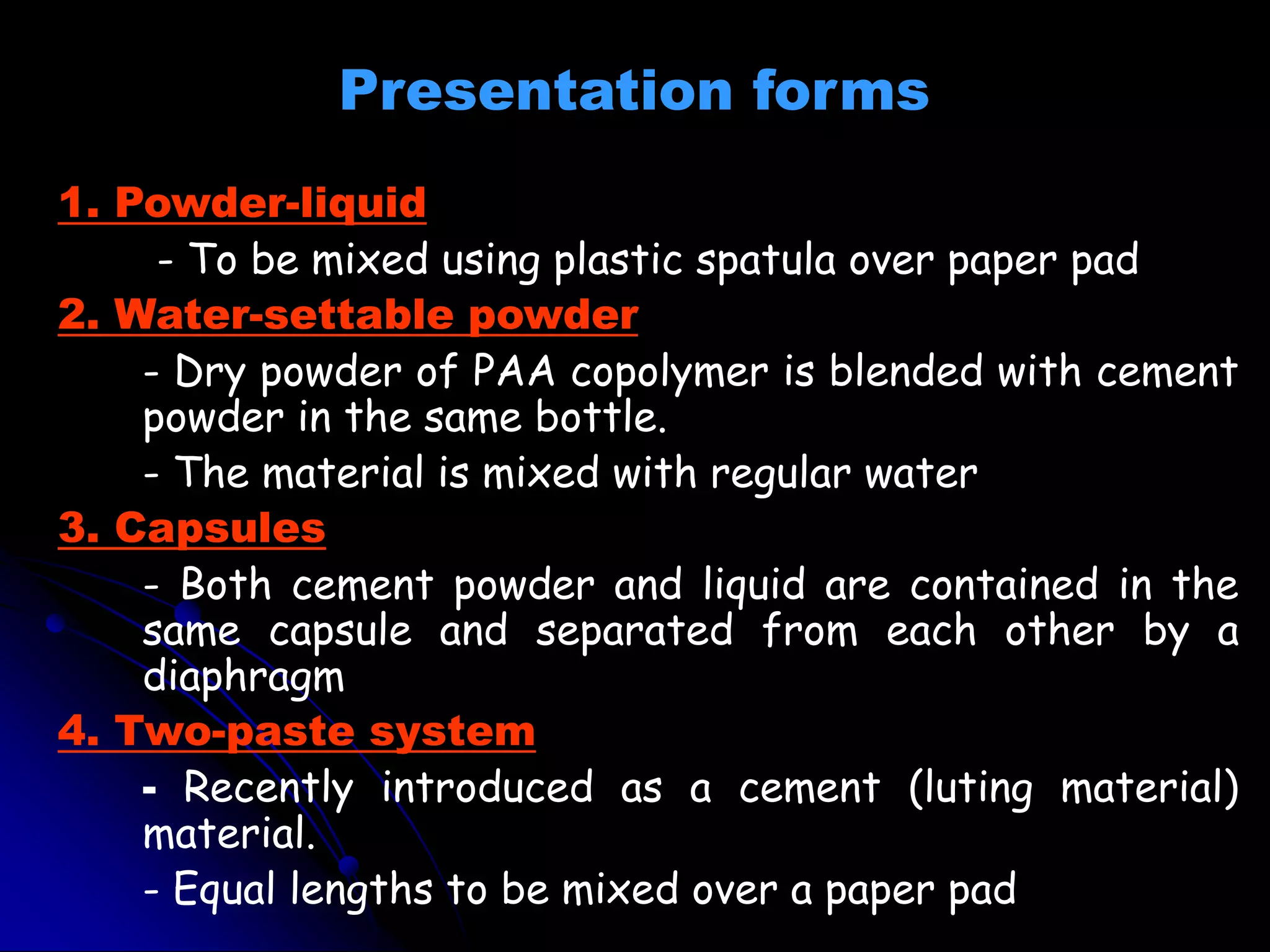 glass ionomer Metal-Modified GIC Resin-Modified GIC dental material | PPS