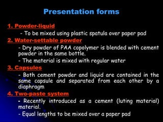 glass ionomer Metal-Modified GIC Resin-Modified GIC dental material | PPS