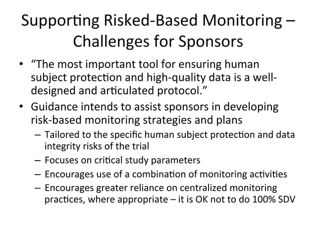 CDM's Role in Supporting Risk-Based Monitoring | PDF | Business ...
