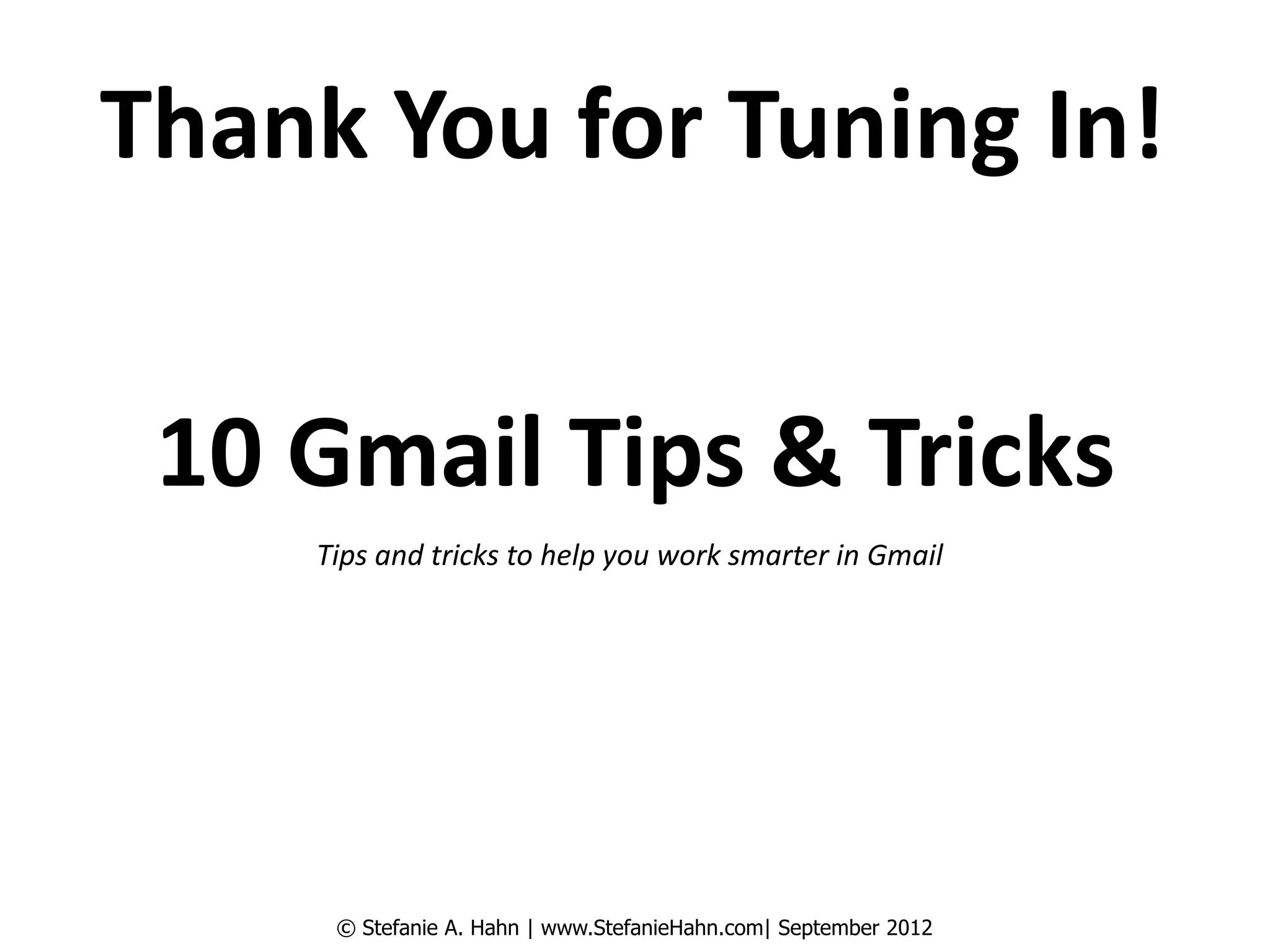 10 Gmail Tips and Tricks | PPTX