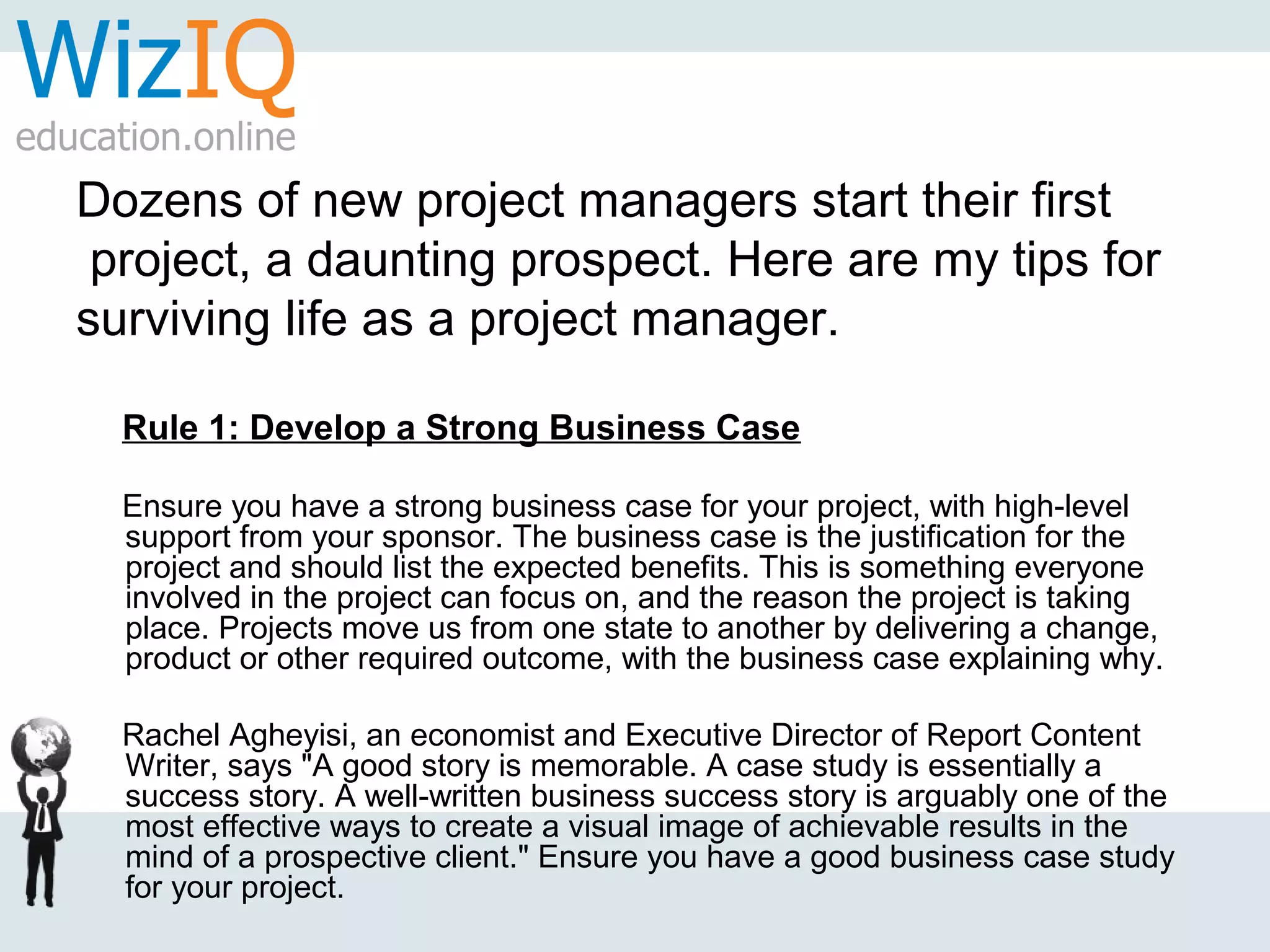 10 golden rules for new project managers | PPT