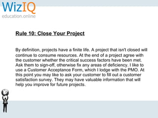 10 golden rules for new project managers | PPT | Business ...