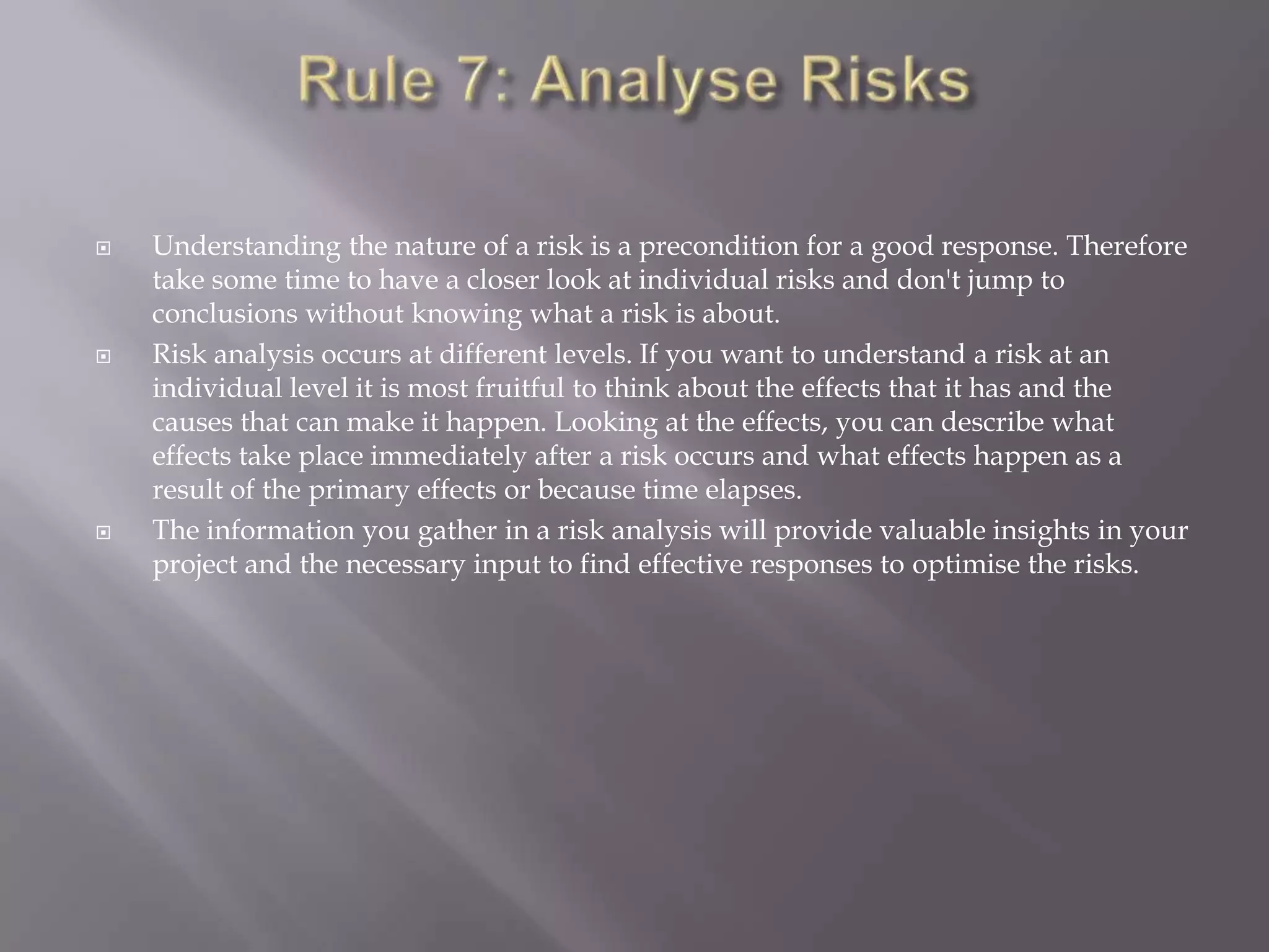 10 golden rules of project risk management | PPT