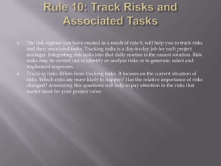 10 golden rules of project risk management | PPT