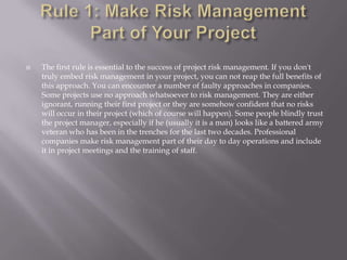 10 golden rules of project risk management | PPT