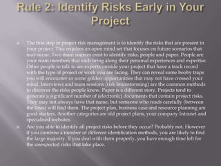10 golden rules of project risk management | PPT