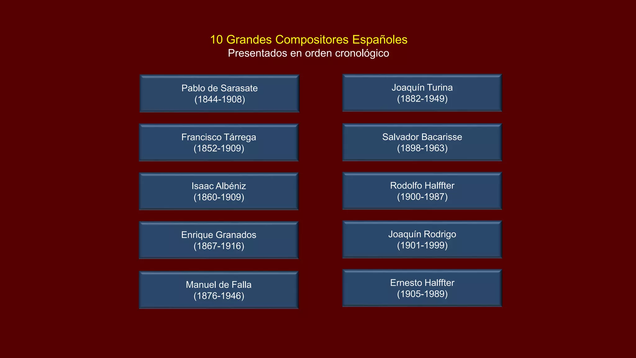 10 grandes compositores españoles | PPSX