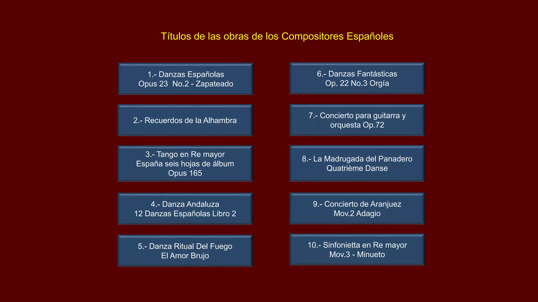 10 grandes compositores españoles | PPSX