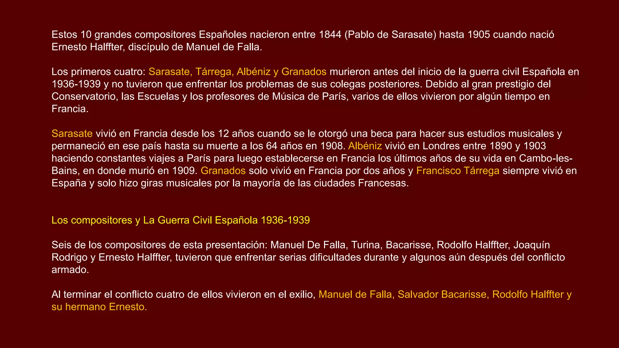 10 grandes compositores españoles | PPSX