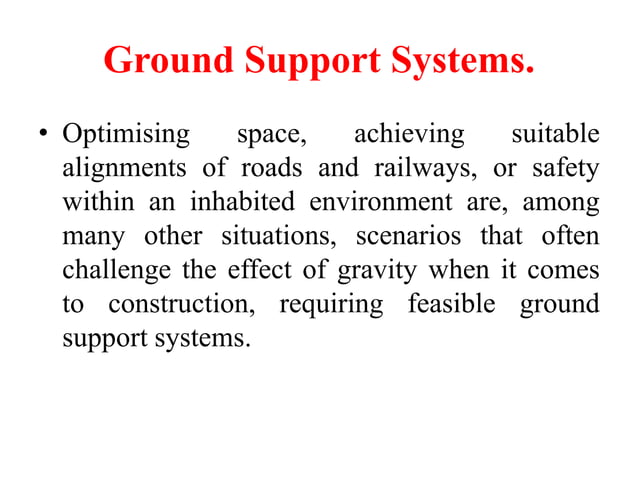 Ground Support System | PPTX | Civil Engineering Industry | Industries