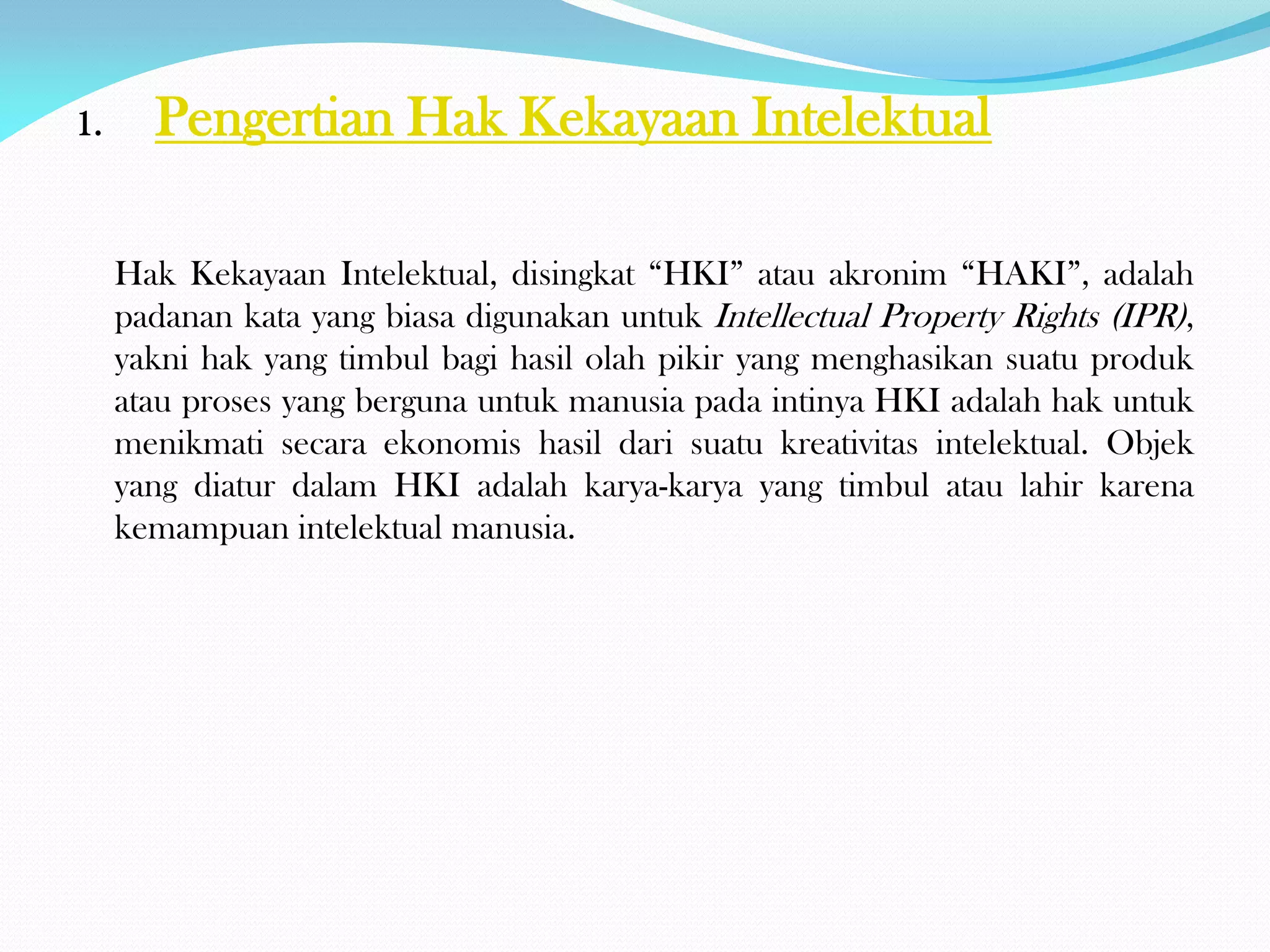 HAK KEKAYAAN INTELEKTUAL | PDF