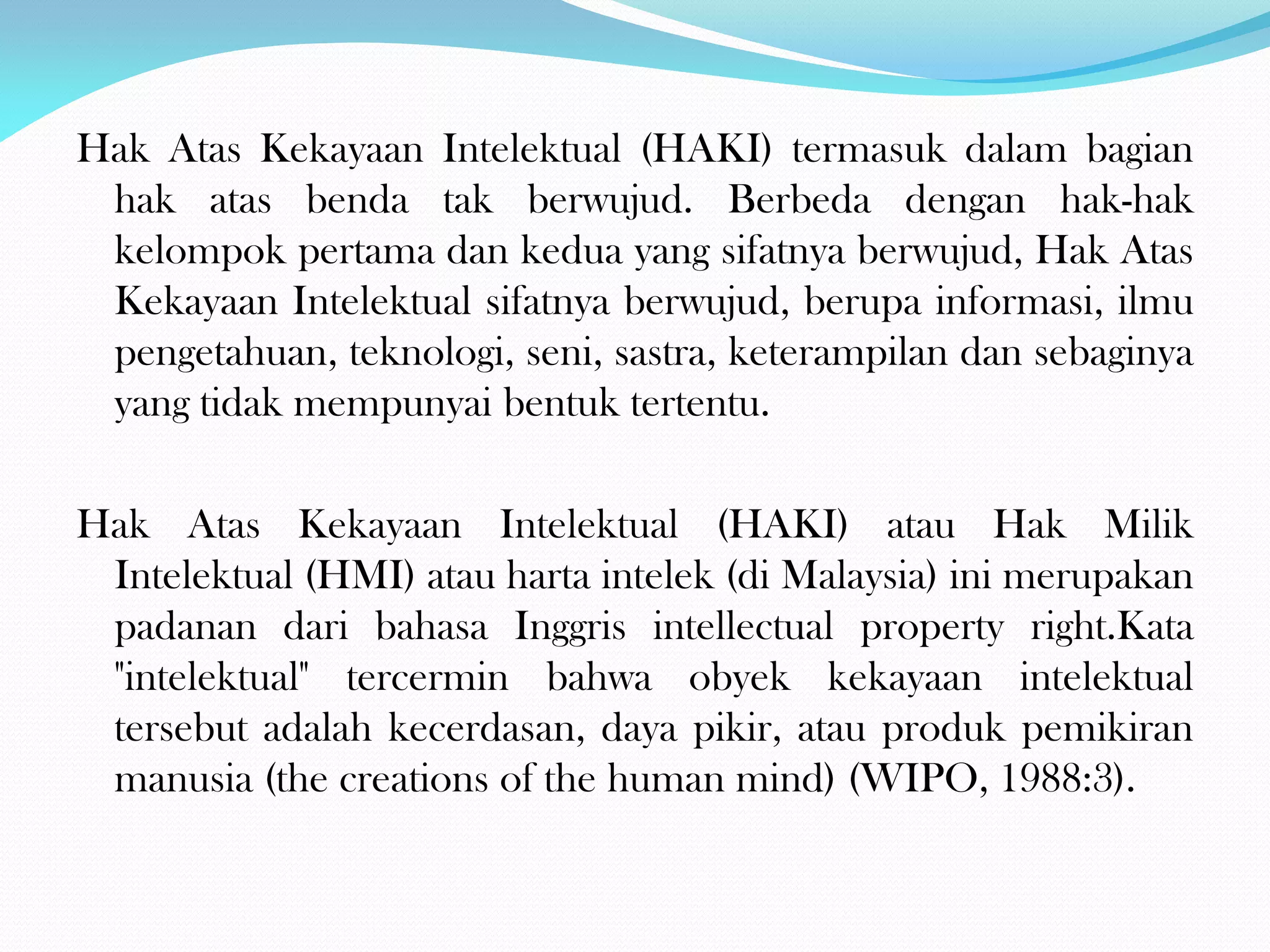 HAK KEKAYAAN INTELEKTUAL | PDF