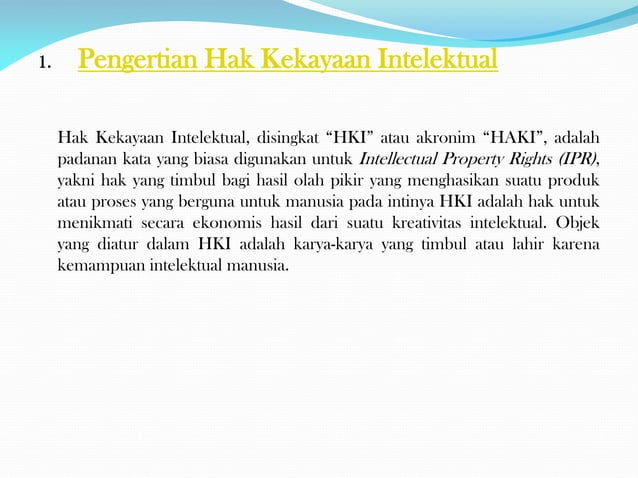 HAK KEKAYAAN INTELEKTUAL | PDF