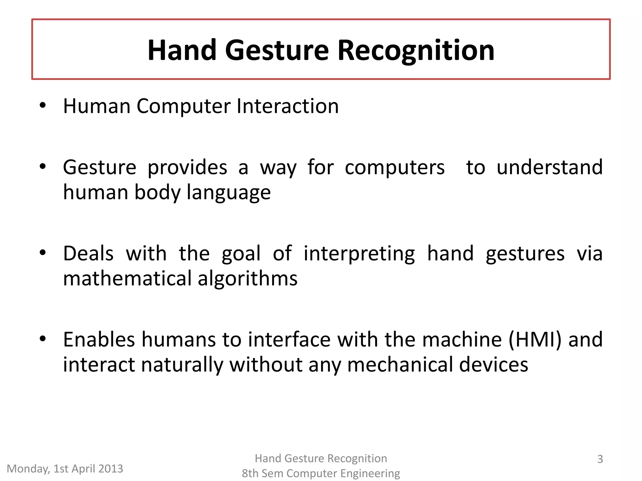 Hand Gesture Recognition Pptx Computing Technology And Computing
