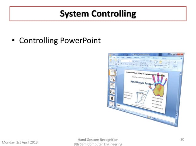 Hand Gesture Recognition | PPTX | Computing | Technology & Computing