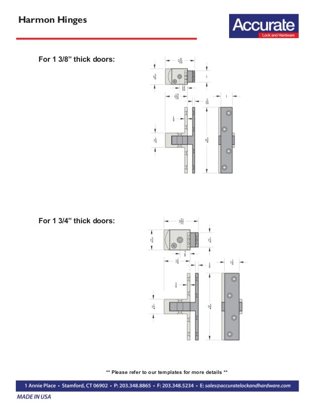 Harmon Hinges (aka pocket pivot hinges)