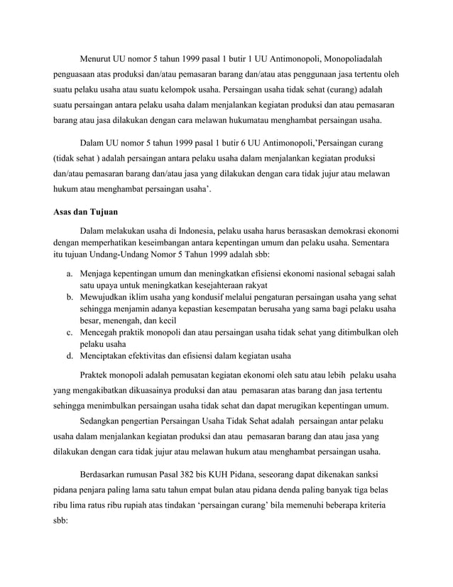 10, hbl, Leni Anggraeni, Hapzi Ali, Hukum Monopoli dan Persaingan Bisnis Tidak Sehat ...