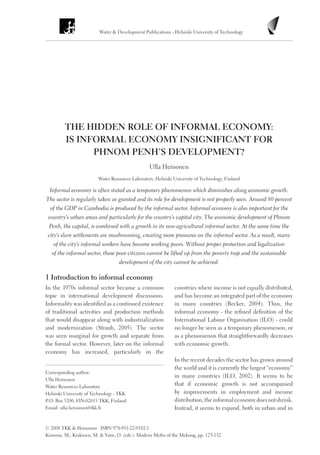 THE HIDDEN ROLE OF INFORMAL ECONOMY | PDF