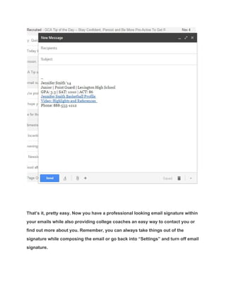 10 Helpful Articles When Writing Emails To College Coaches | PDF ...