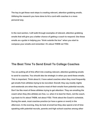 10 Helpful Articles When Writing Emails To College Coaches | PDF ...