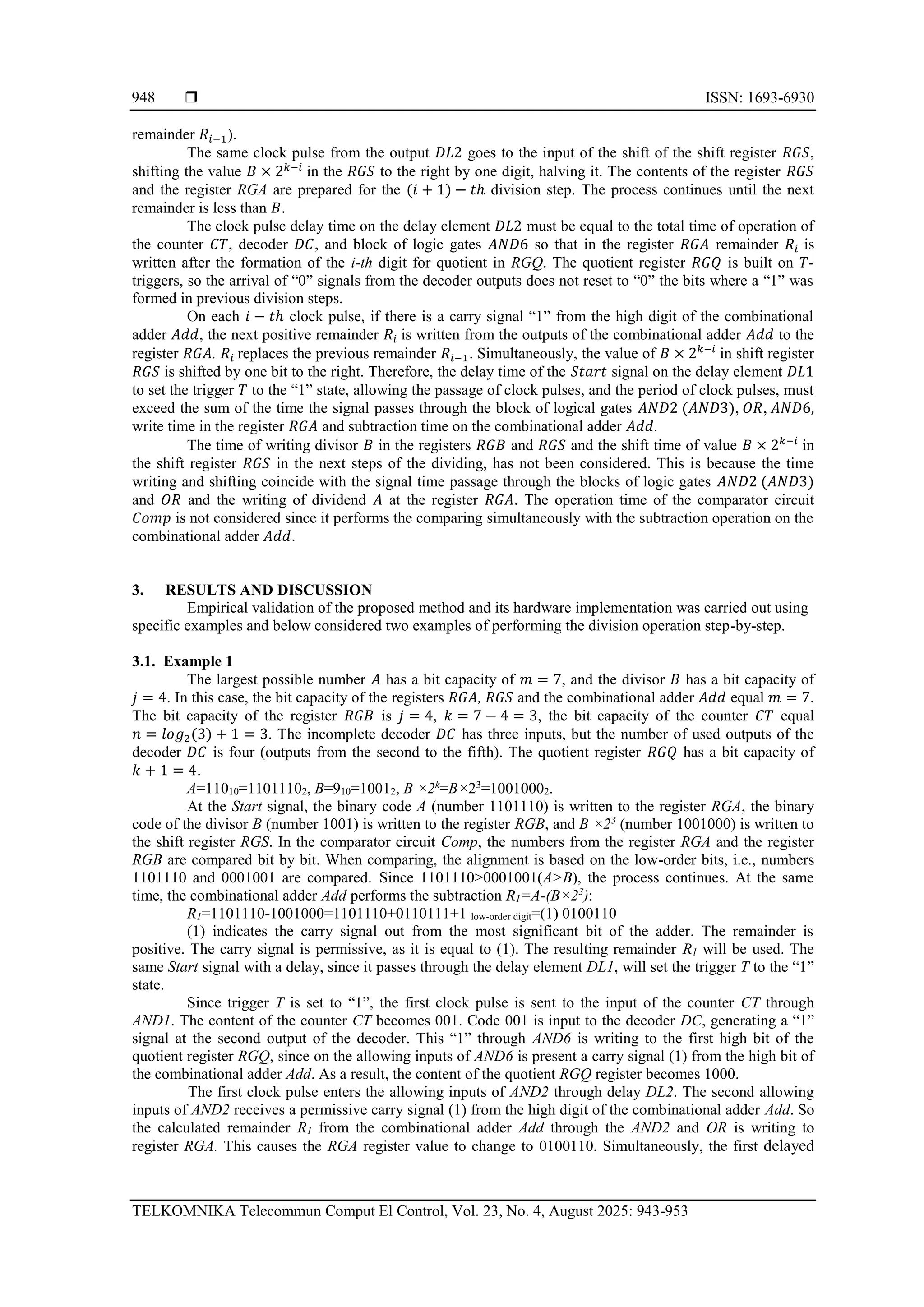 High-speed dividing device with the formation of quotient and remainder ...