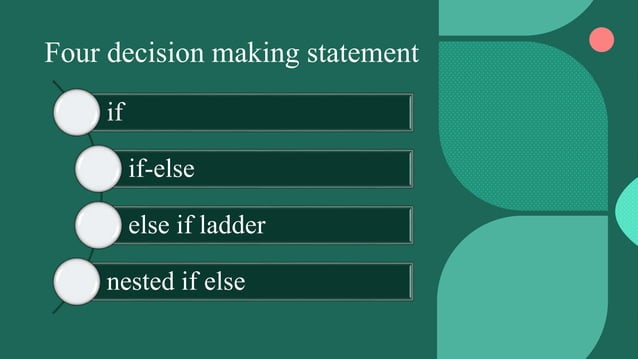 If statements in C | PPTX | Programming Languages | Computing