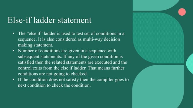 If statements in C | PPTX | Programming Languages | Computing