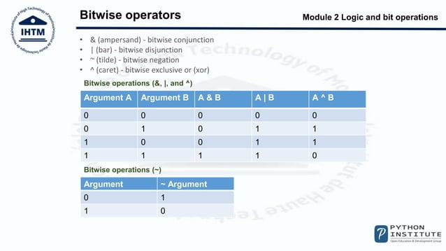 Python PCEP Logic Bit Operations | PPT