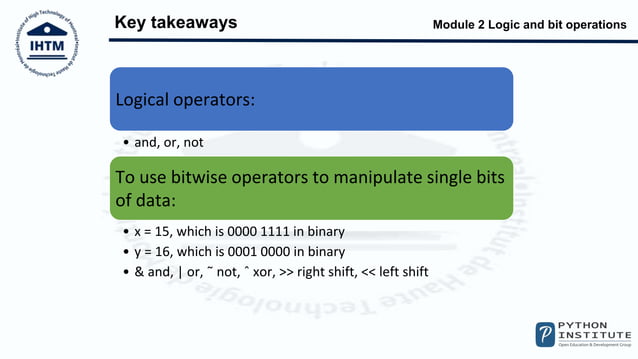 Python PCEP Logic Bit Operations | PPT