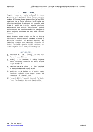 Cognitive Biases in Decision-Making: A Psychological Perspective on ...