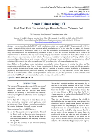 Smart Helmet using IoT | PDF