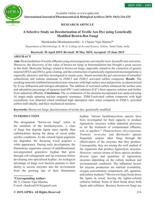 A Selective Study on Decolorization of Textile Azo Dye using ...