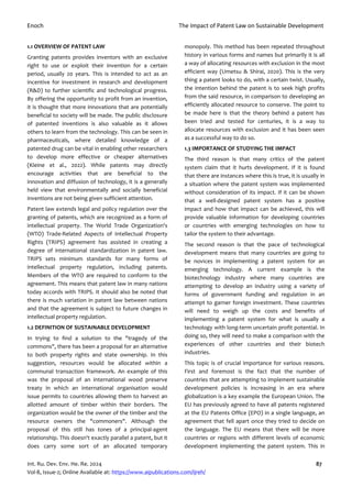The Impact of Patent Law on Sustainable Development | PDF