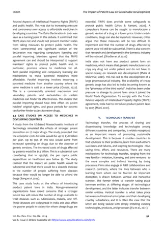 The Impact of Patent Law on Sustainable Development | PDF