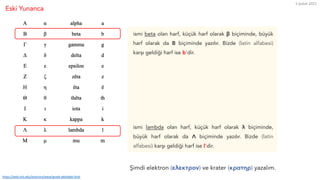 (Eski) Yunanca'da elektron ve krater yazmak