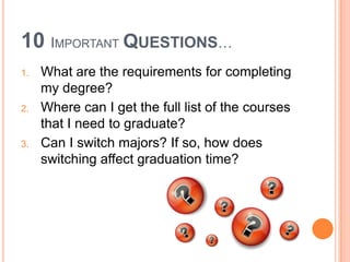 10 Important Questions To Ask Your Academic Advisor | PPTX
