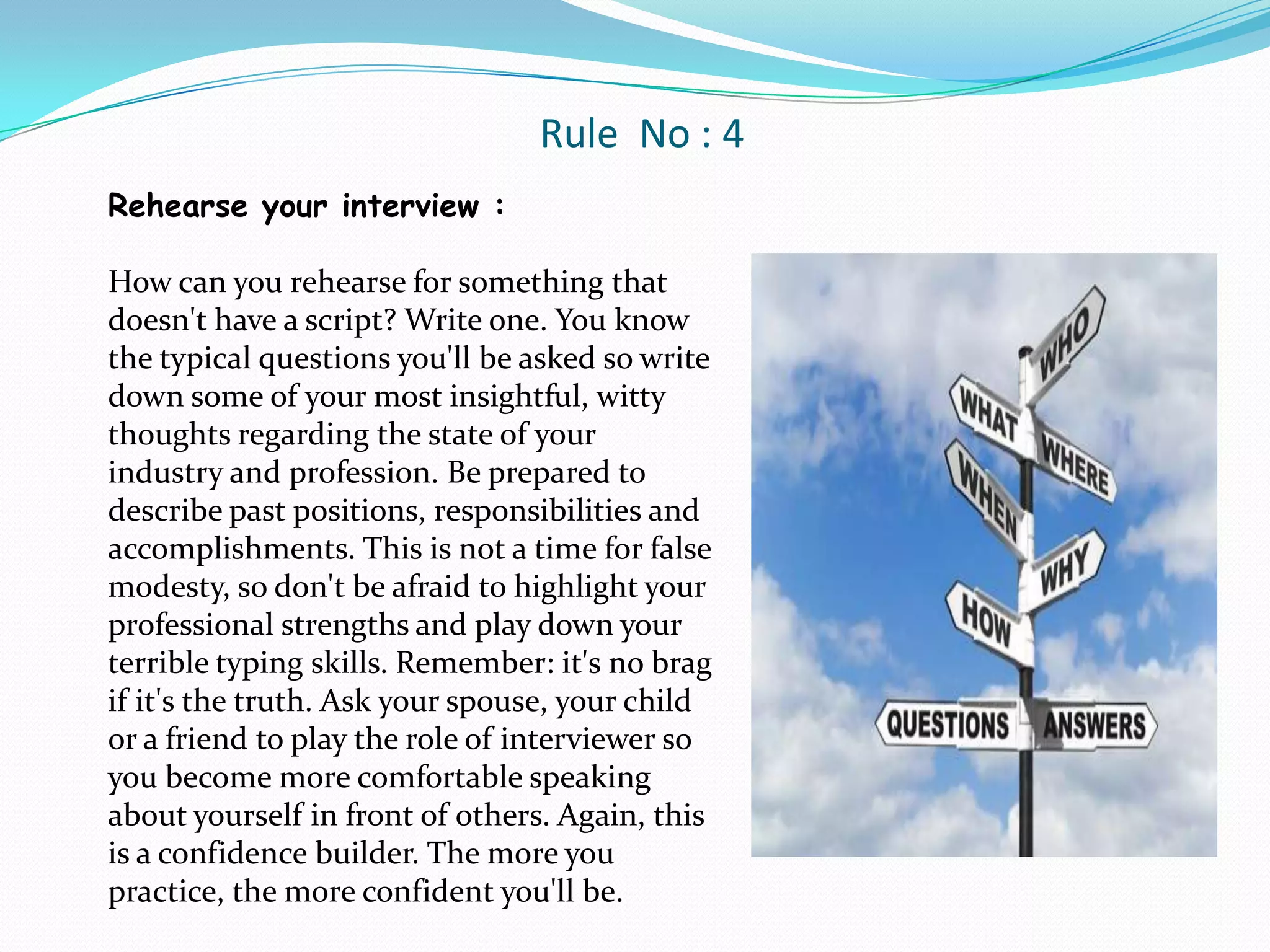 10 important rules of interview | PPTX