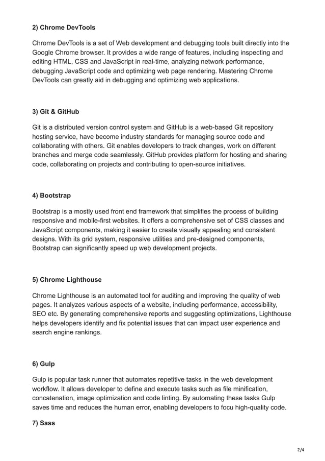 10 Important Web Development Tools Every Developer Should Knowpdf