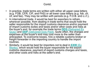 10 INCO TERMS EXPLANATION CLEARLY PRESENTATION | PPT