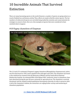 10 Incredible Animals That Survived Extinction.pdf | Geography | Science