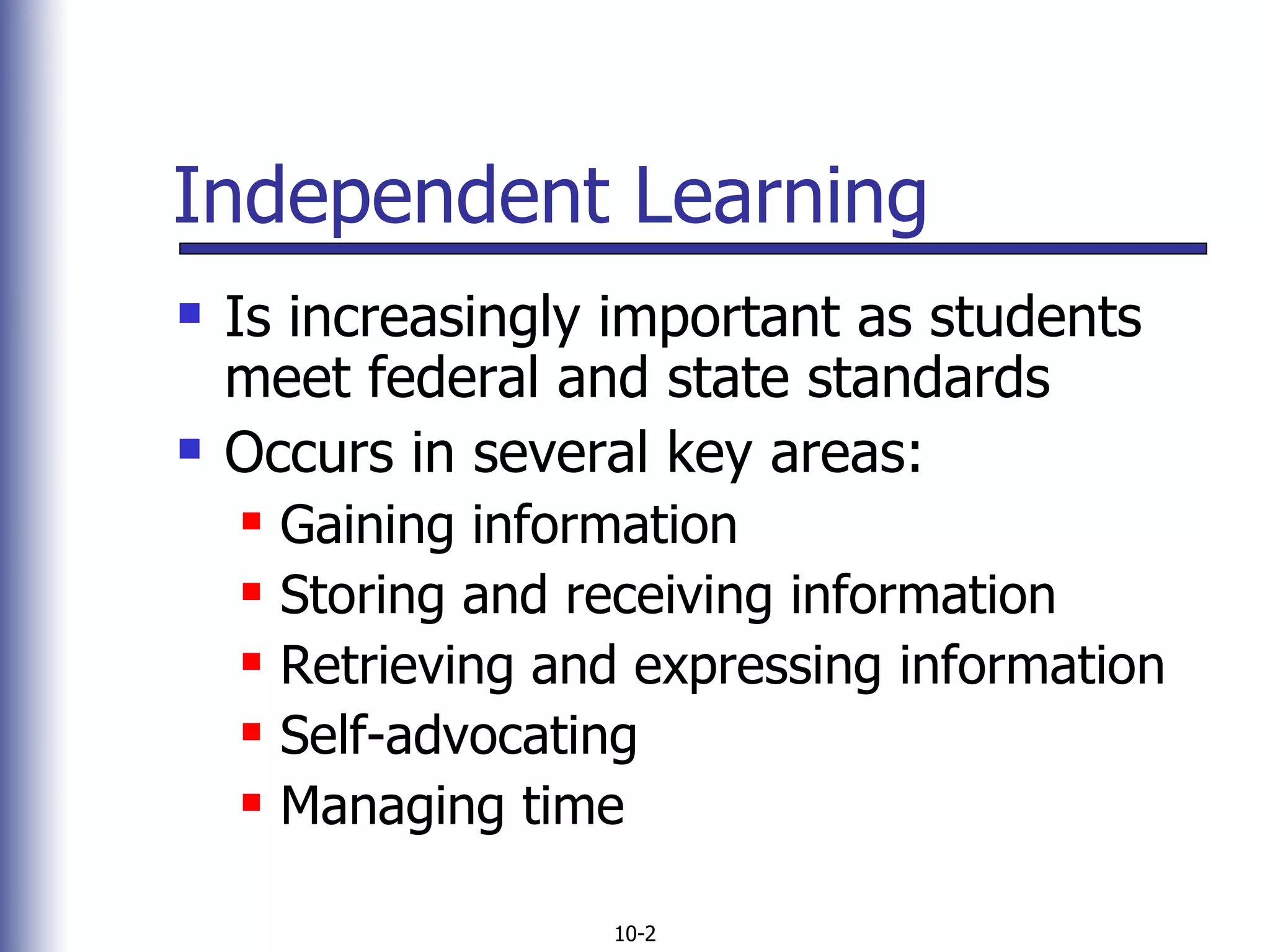 10 independent learning for class | PPT