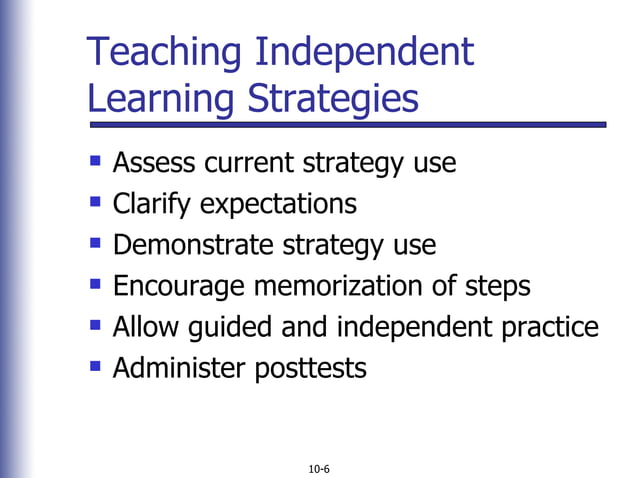 10 independent learning for class | PPT
