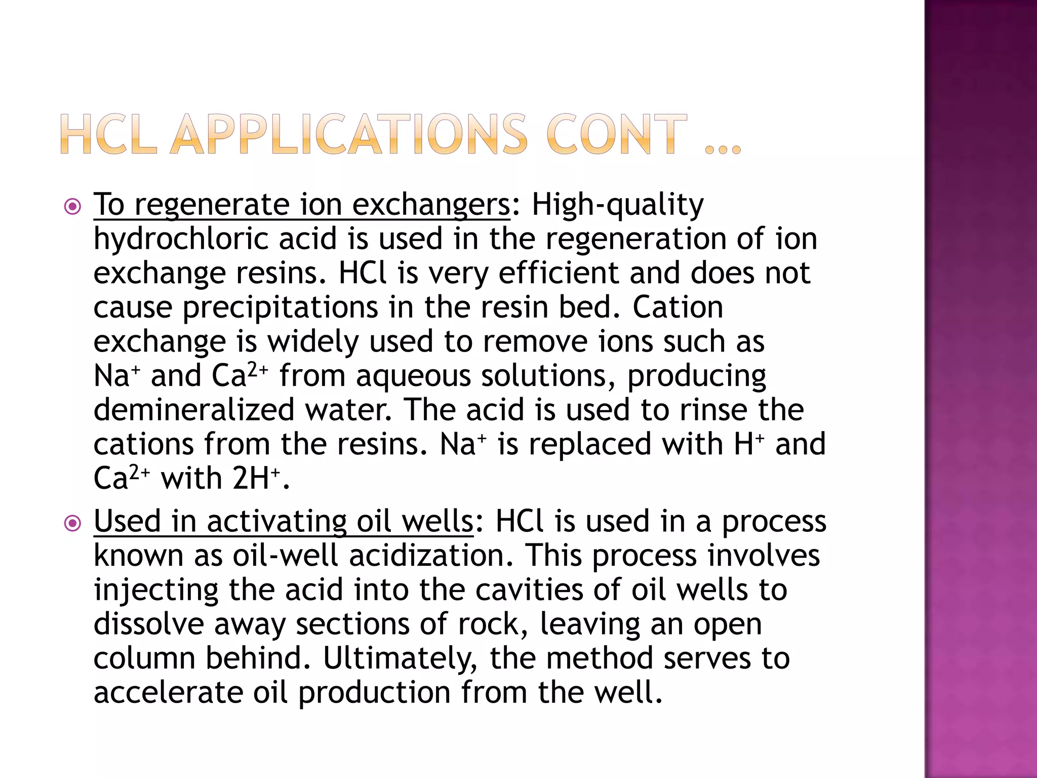10 industrial applications of hcl | PPTX