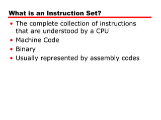 10 instruction sets characteristics | PPT