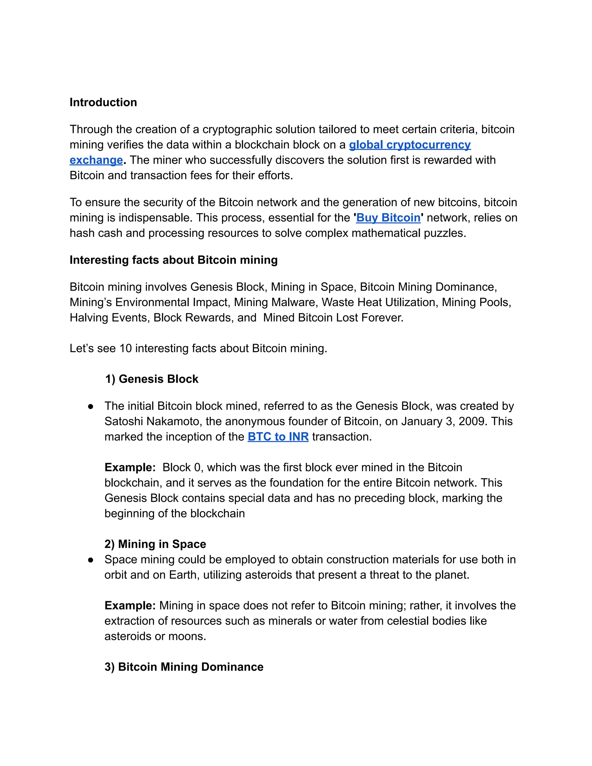 10 Interesting Facts About Bitcoin Mining.pdf | Internet | Computing