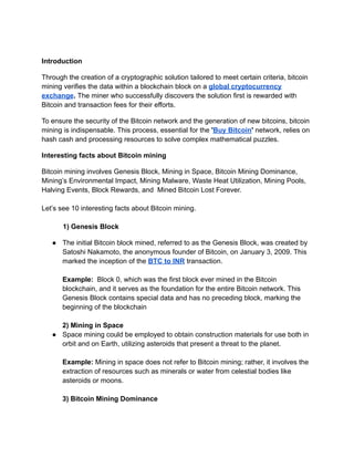 10 Interesting Facts About Bitcoin Mining.pdf | Internet | Computing