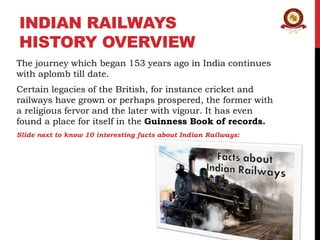 10 Interesting Facts about Indian Railways | PPTX | Rail Travel ...